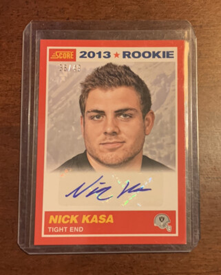 2013 Score Rookie Red Signatures /49 Nick Kasa #411 Rookie Auto RC | eBay