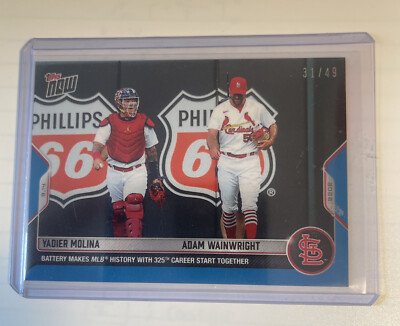 2022 Topps Now BLUE Parallel #902 YADIER MOLINA & ADAM WAINWRIGHT /49 🔥 ...