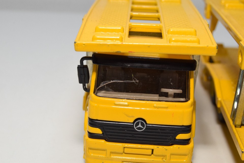 B67 1:55 SIKU 3419 MERCEDES-BENZ ACTROS CAR AUTO CAR TRANSPORTER FAIR ...