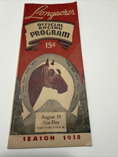 1938 Longacres Racetrack Official Racing Program • Vintage Horse Racing ...