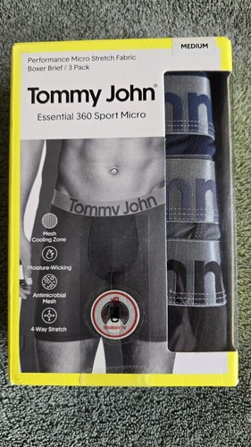 Tommy John Men's Boxer Briefs Underwear Essential 360 Sport Micro 3 Pack Medium | eBay