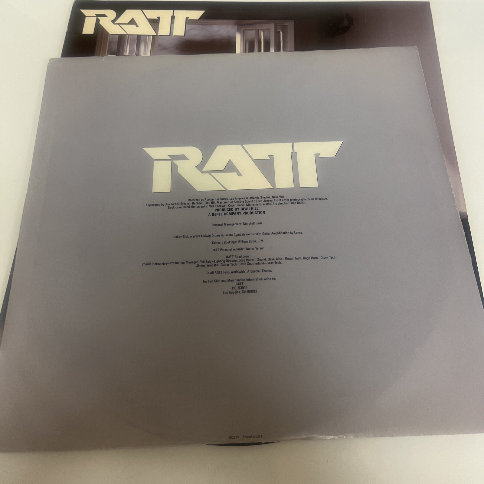 RATT Invasion Of Your Privacy 1985 LP Atlantic Records Vinyl Record ...