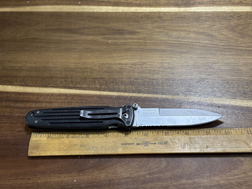 BIG GERBER USA REX APPLEGATE COMBAT FOLDER KNIFE EDC RARE BLACK COVERT ...