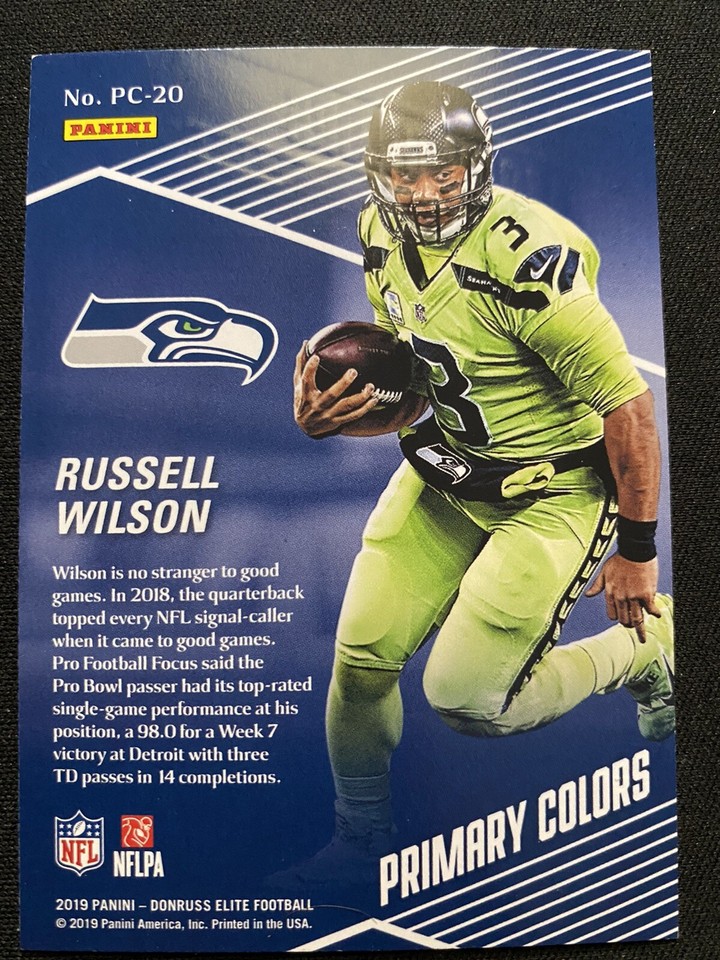 2019 Elite Primary Colors Green #20 Russell Wilson - NM-MT | eBay