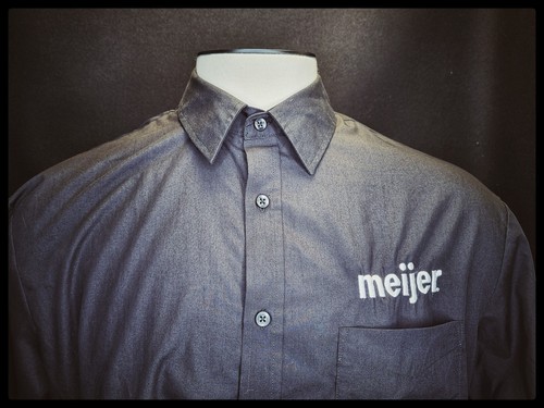 Meijer Staff Worker Edwards XL Black Button Down Shirt Size XL 37 | eBay