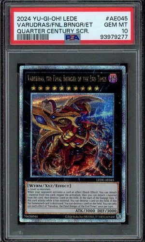 RARE Yu-Gi-Oh! 2024 Varudras LEDE AE045 Quarter Century Secret Rare PSA ...