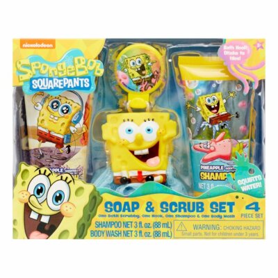 SpongeBob SquarePants 4-Piece Soap & Scrub Bath Set (LOC N-Shed) | eBay
