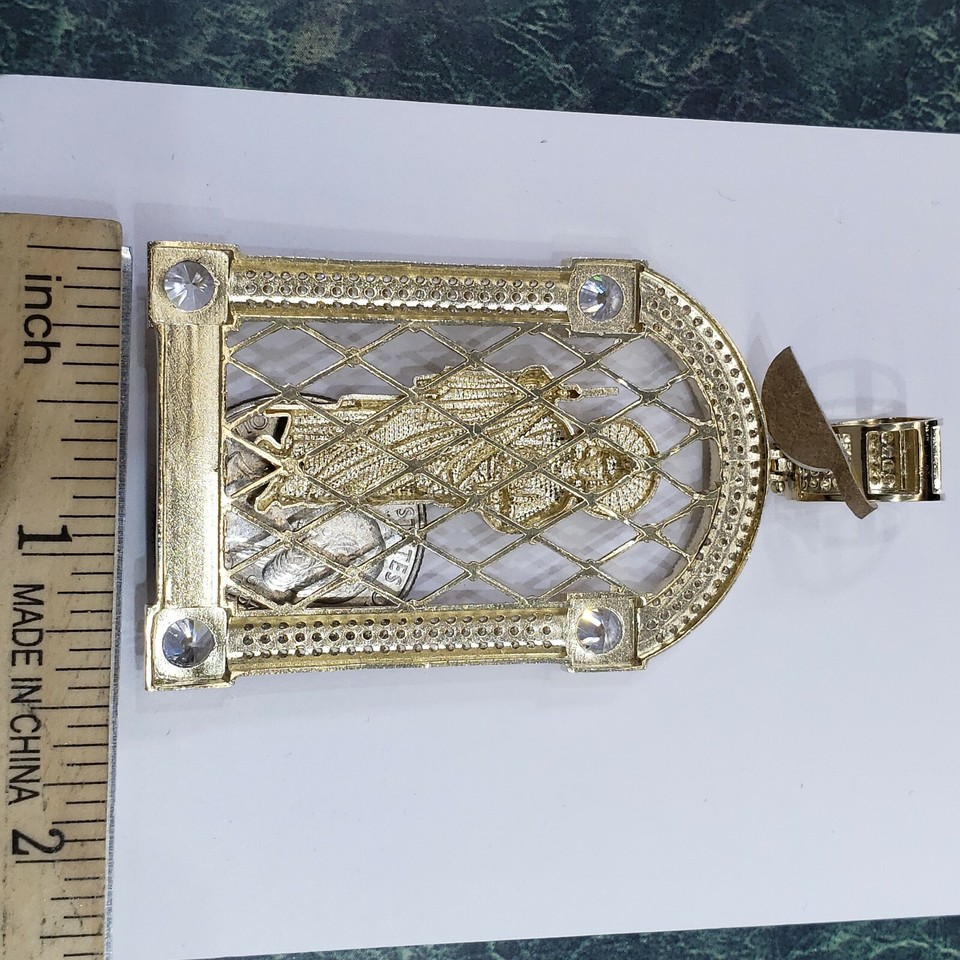 Large Big 14k Gold Saint Judas jude Pendant charm 2.85 inches long | eBay