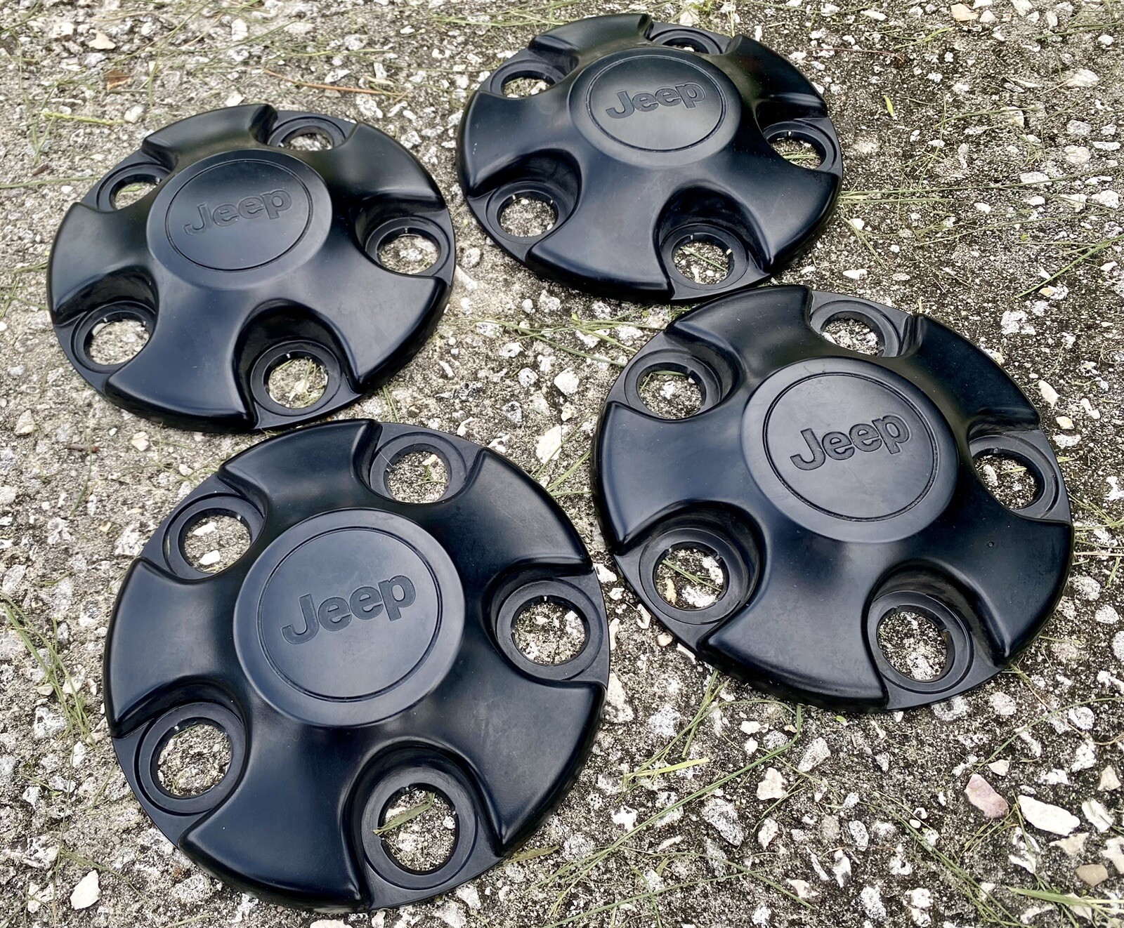 Jeep Wrangler Set Of 4 OEM Wheel Cover Center Cap Matte Black | eBay