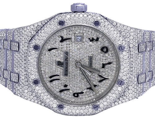 Mens Audemars Piguet Royal Oak 41MM Steel VS Arabic Dial Diamond Watch ...