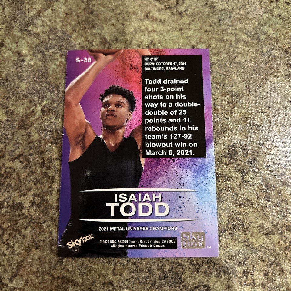 2021 Skybox Metal Universe Champions Premium S-38 Isaiah Todd | eBay