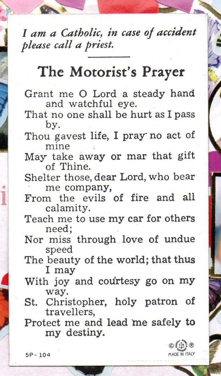 Saint St. Christopher - the Motorist Prayer - Paperstock Holy Card | eBay