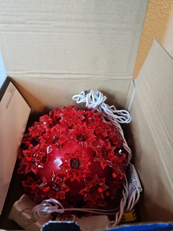 GE 5.5" Hanging Super Sphere Light Display with 50 Red LED Lights | eBay