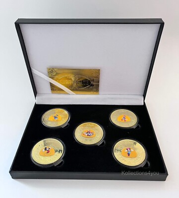 Disney - Mickey Minnie Mouse Donald Duck Gold Plated Coins With Display ...