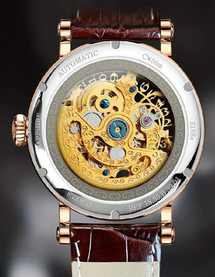 New Borman Men's Double-Sided Mechanical Watch - Dark With Silver ...