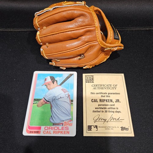 Cal Ripken Jr Rookie Porcelain Card 1982 Topps Traded #98T COA & Mini ...