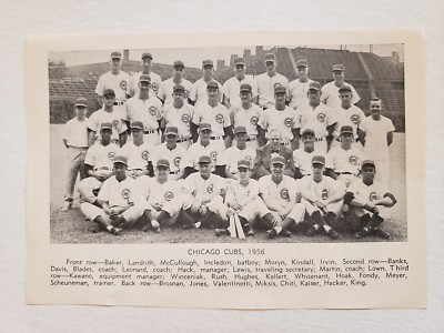 Cubs 1956 Team Picture Ernie Banks Warren Hacker Jim Brosnan Monte ...