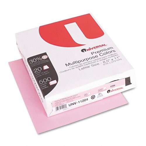 Universal Office Products 11204 Colored Paper, 20lb, 8-1/2 X 11, Pink ...