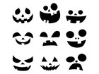 9 PACK Pumpkin Carved Faces Vinyl Decals Halloween Carving Décor Spooky ...
