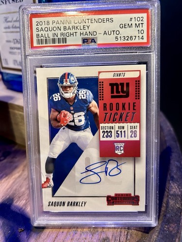 2018 Panini Contenders-SAQUON BARKLEY #102 NY GIANTS Rookie Ticket Card ...