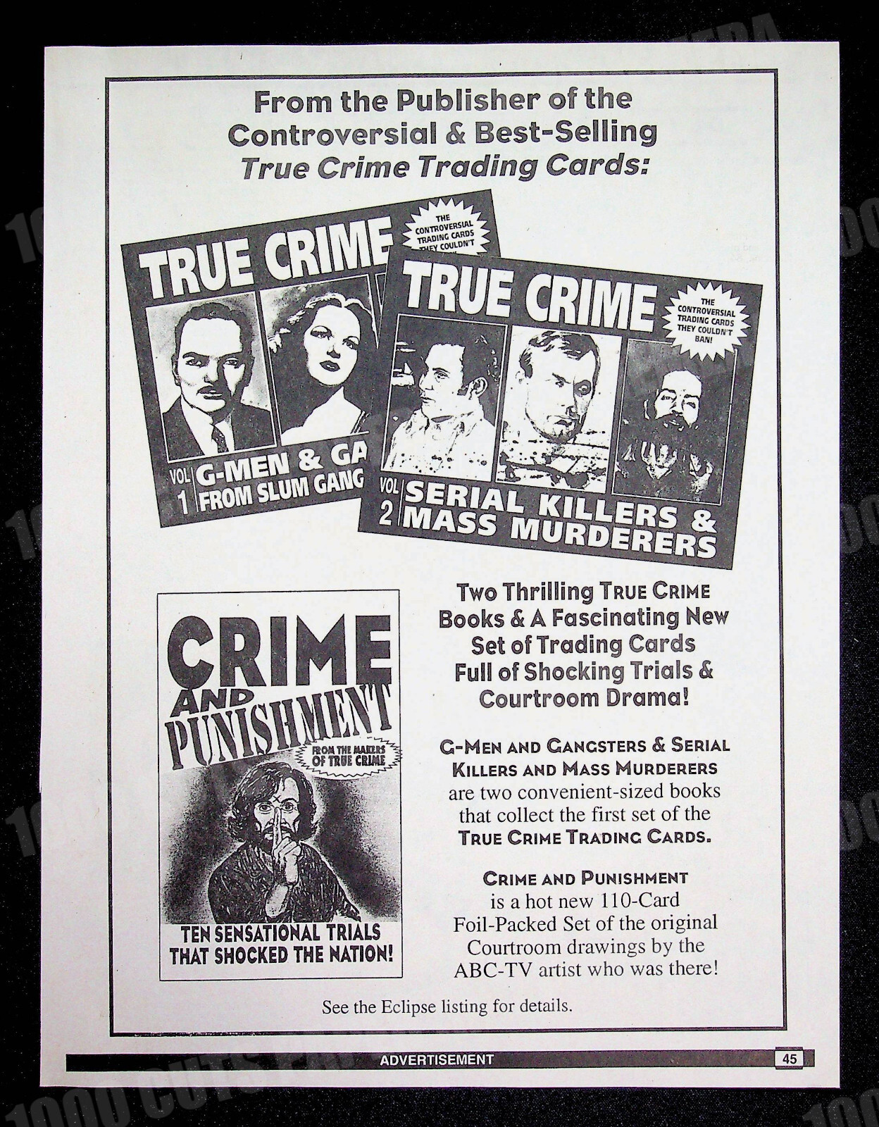 True Crime TCG CCG Cards Eclipse 1992 Trade Print Magazine Ad Poster ...