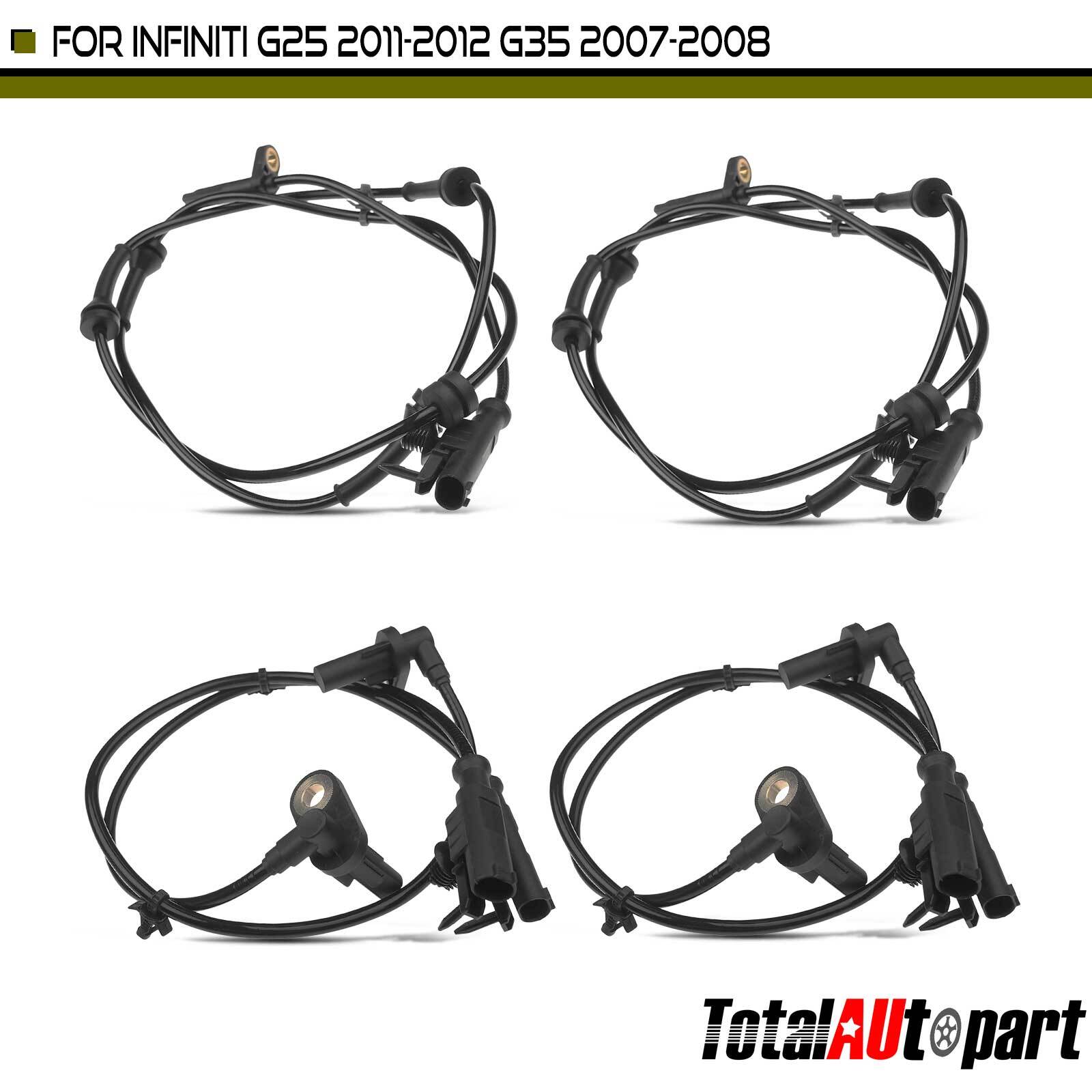 4x ABS Wheel Speed Sensor for Infiniti G25 2011-2012 G35 G37 RWD Front ...