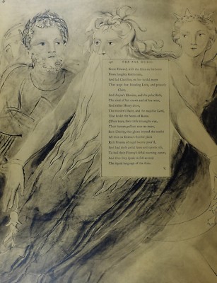 1922 Complet Taille William Blake Imprimé Large Thomas Gris Poem Ode ...