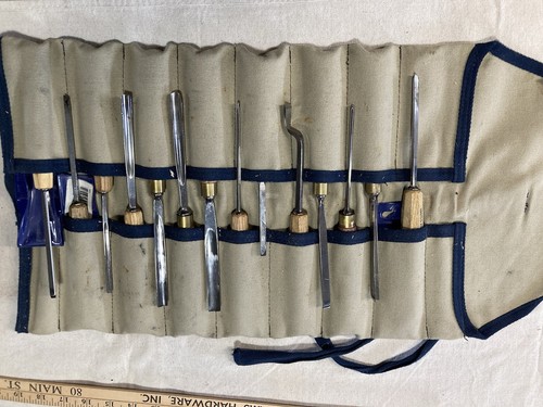 13 Swiss Made & Henry Taylor Chisel Set With Roll Up Bag Wood Carving ...