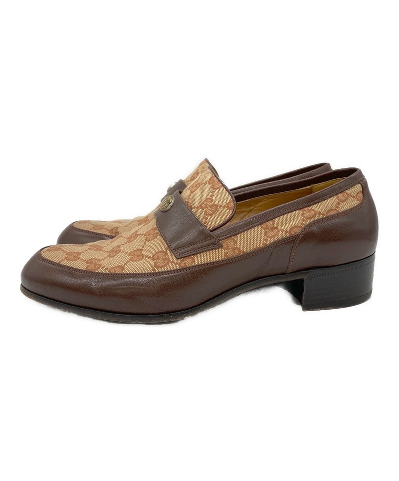 GUCCI Men's Dress Shoes Loafers GG Canvas Brown UK39/US9.5 108343c ...
