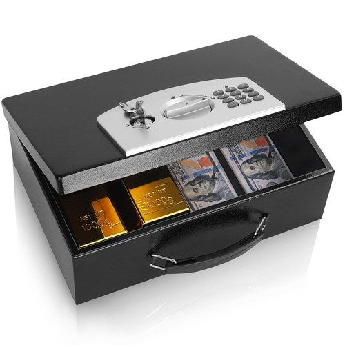 Dalmbox Portable Metal Safe Box with Digital Code Lock,Fire Resistant ...