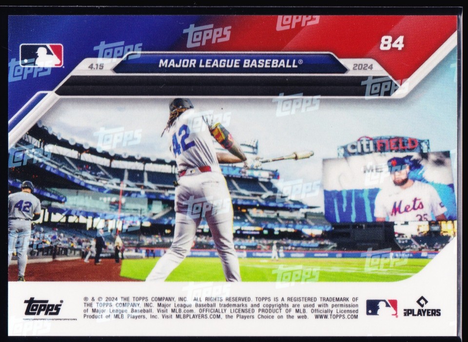 Jackie Robinson Day Aaron Judge Adrian Houser Mets 2024 TOPPS NOW #84 ...