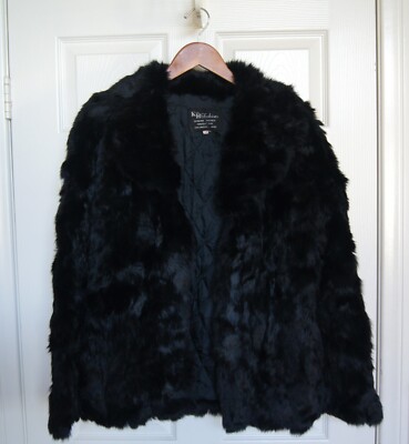 H&K Fashions Columbus Ohio Black Rabbit Fur Coat Size Medium | eBay
