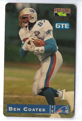 1995 Classic Pro Line GTE $1 Phone Card Ben Coates - New England ...