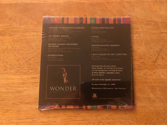 Stevie Wonder "At the Close of a Century" CD Sampler (8 songs ...