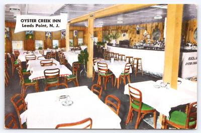 Postcard Leeds Point New Jersey Interior Oyster Creek Inn Famous Boat ...