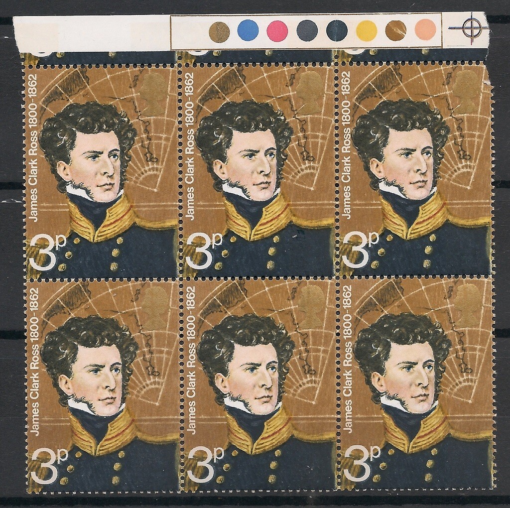 GB Stamps 1972 British Polar Explorers 3p Traffic Light Block Of 6 ...