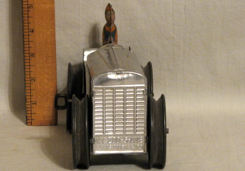 RARE VINTAGE LOUIS MARX WIND-UP ALUMINUM and TIN TRACTOR with LITHO ...