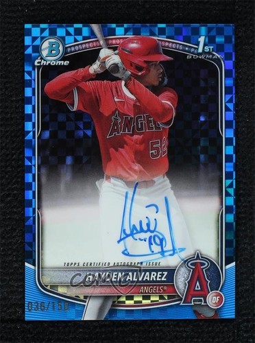2025 Bowman Chrome Prospect Blue X-Fractor 36/150 Hayden Alvarez #CPA ...
