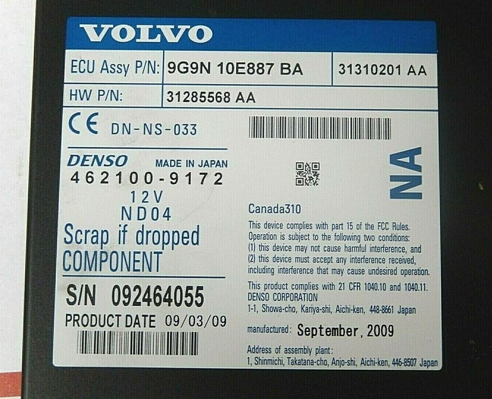 2010-2016 Volvo S80 V70 XC60 XC70 DVD GPS Navigation System Head Unit ...