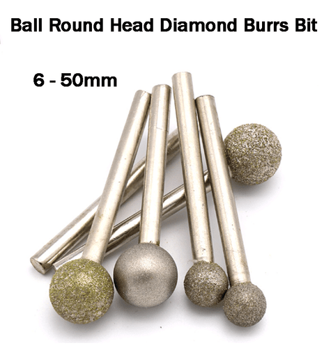 6-50mm Ball Round Head Diamond Burrs Bit Grinding Tool Mounted Point ...
