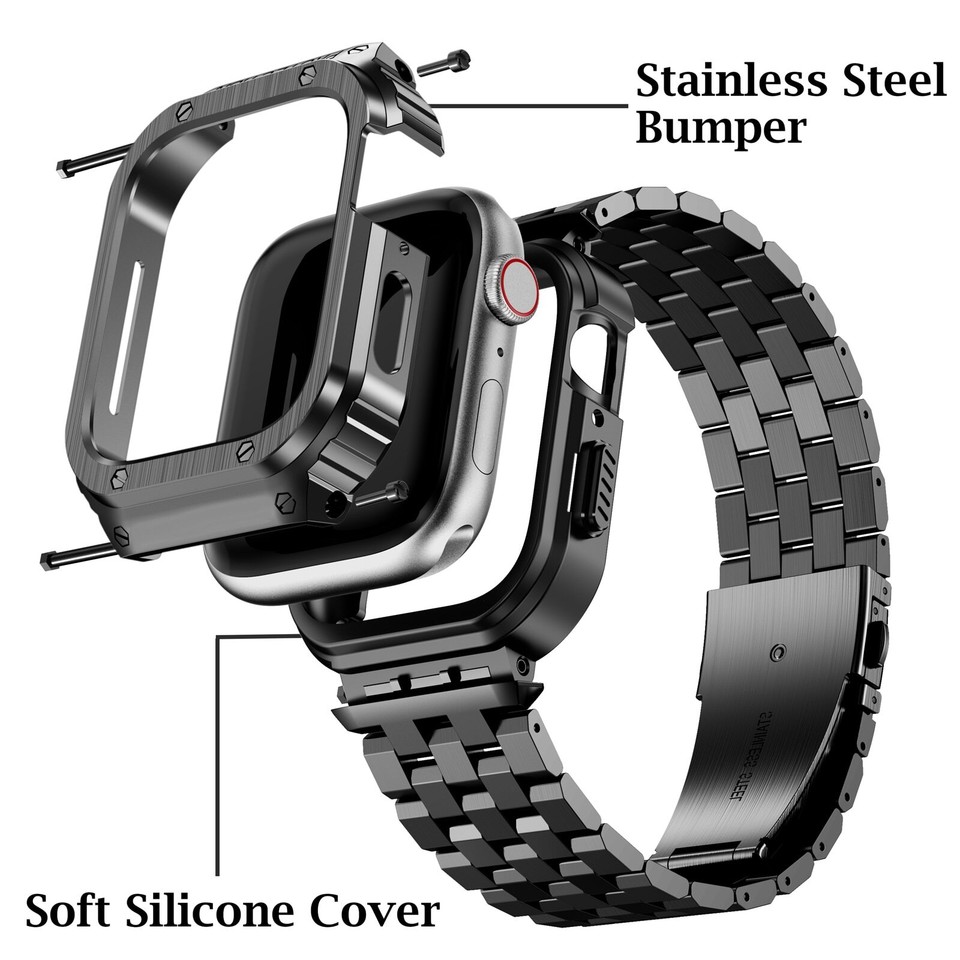 Stainless Steel Strap+Case For Apple Watch Band 49 44 41 mm iwatch ...