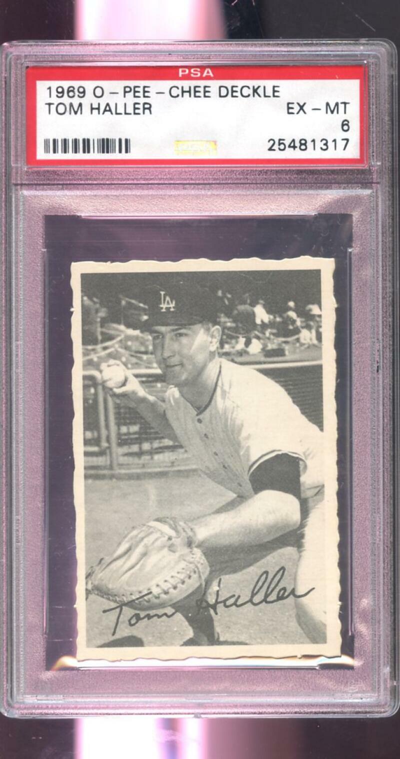 1969 O-Pee-Chee Deckle Edge Tom Haller PSA 6 Graded Baseball Card MLB ...