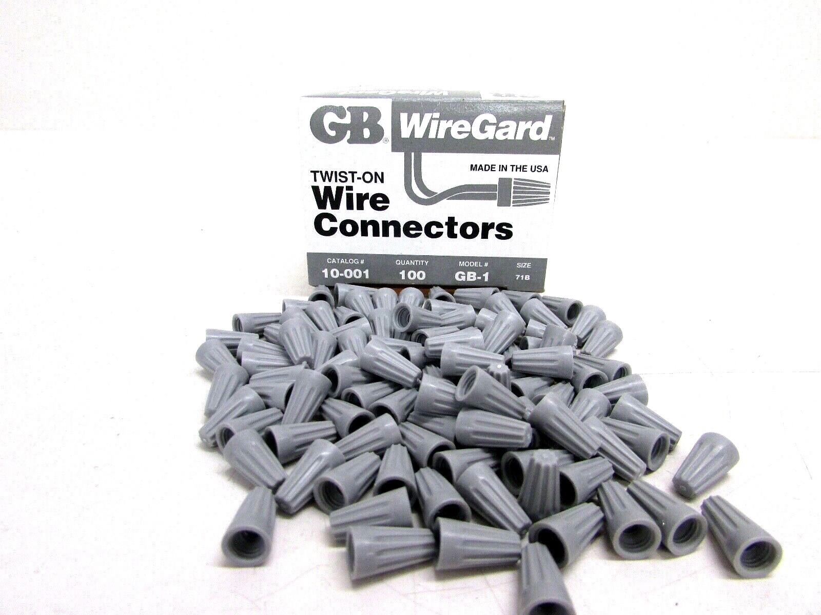 LOT of (100) GB WireGard TWIST-ON WIRE CONNECTORS, PART #10-001, GB-1 ...