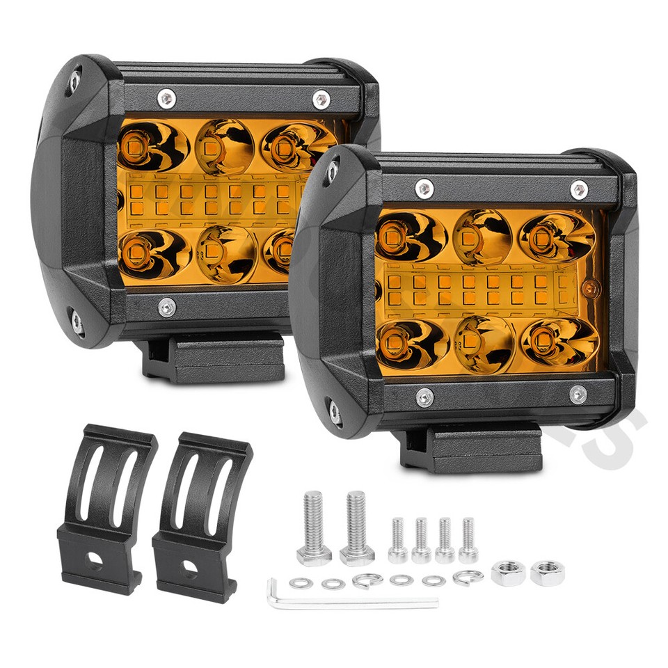 2x3/4/5/6" LED Cube Pods Work Lights Off Road Truck Driving Round Fog ...