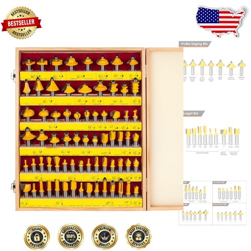 Professional 70-Piece Router Bit Set with 1/2 Inch Shank - Ideal for ...