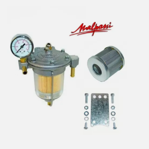 MALPASSI FILTER KING FUEL PRESSURE REGULATOR 85mm GLASS + METAL filter ...