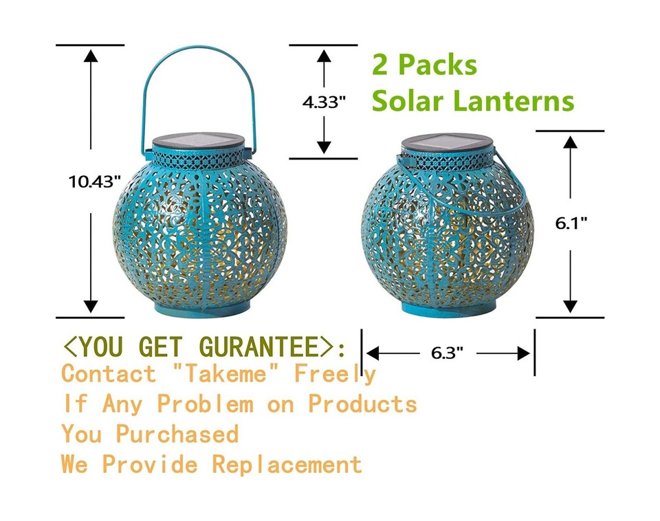 TAKE ME Solar Lanterns Outdoor Lights Waterproof Garden Hanging Lights ...