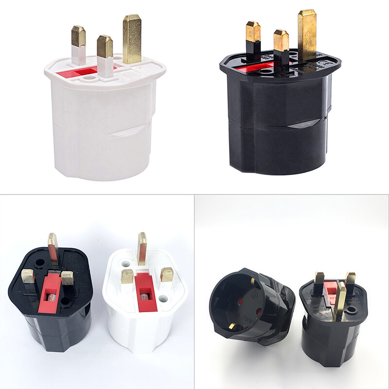 European Euro EU 2 Pin to UK 3 Pin Plug Mains Travel Adapter Outdooor ...