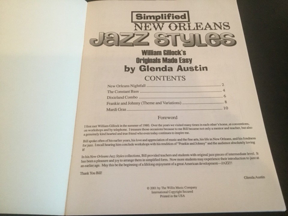 Sheet Music Simplified New Orleans Jazz Styles 12453 By Glenda Austin ...