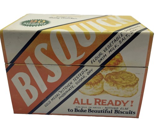 Bisquick Recipe Tin Box Betty Crocker Loaded Full Card Advertising ...